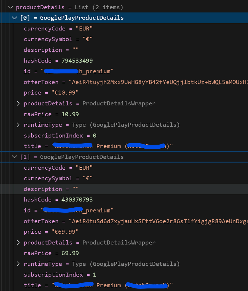 Subscribtions in IAP on Android are returned confusingly by the official IAP plugin - General ...